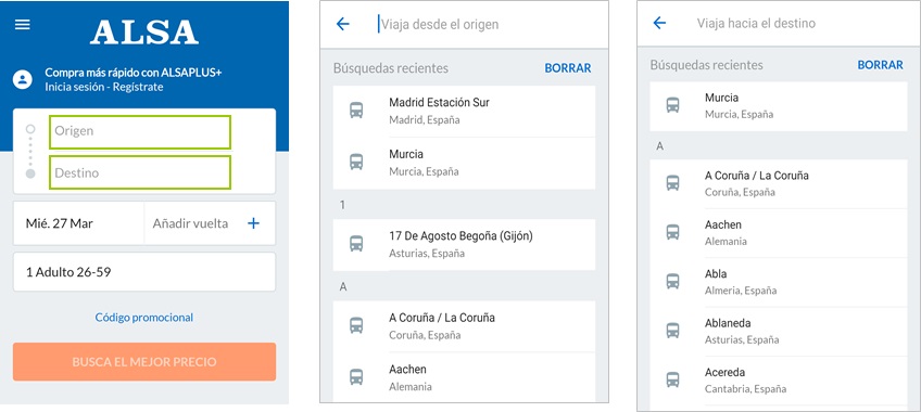 Horarios de todas las rutas de autobuses - Alsa